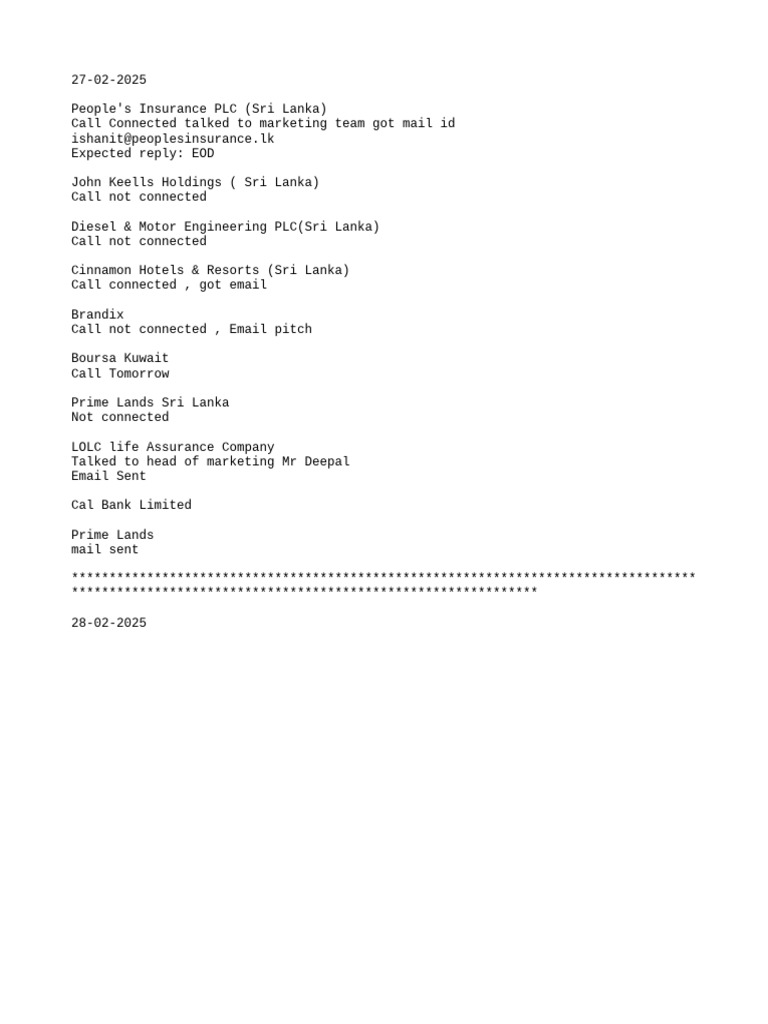 Daily Log | PDF