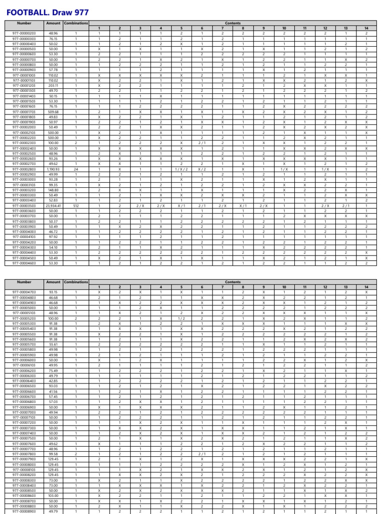 Football Draw 977 | PDF