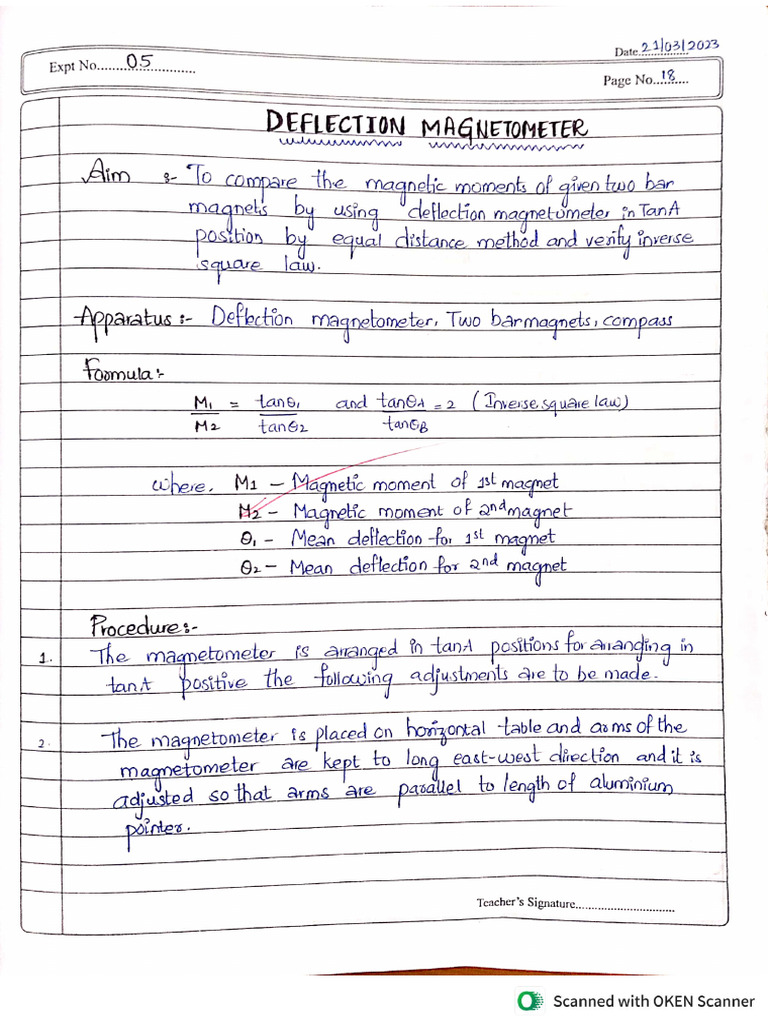 Deflection Magnetometer | PDF