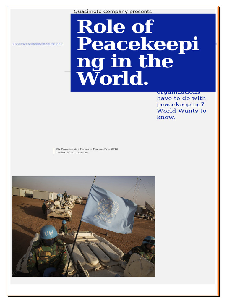 Case Study On UN Peacekeepers | PDF | Peacekeeping | United Nations