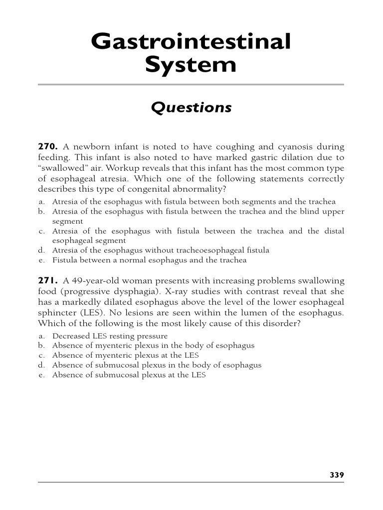Pathology Pretest Gastrointestinalsystem | PDF | Esophagus | Ulcerative ...