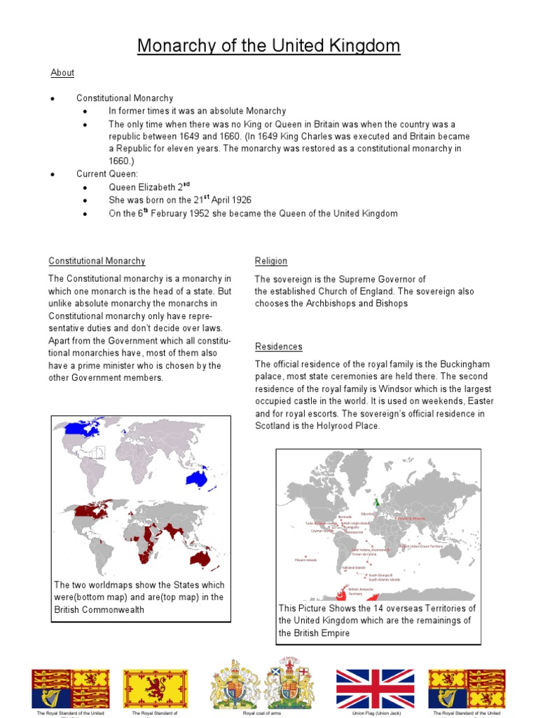 Overview of the UK Constitutional Monarchy | PDF | History | Classics