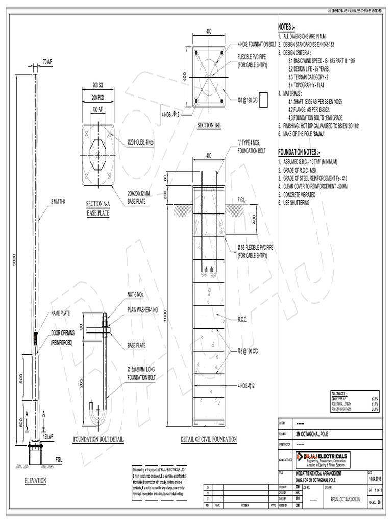 3mtr 70x130 Octagonal Pole | PDF