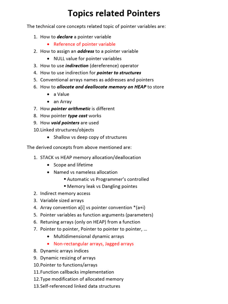 70 Pointer Variables | PDF
