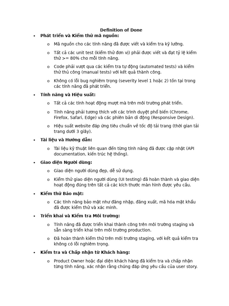 Definition of Done | PDF