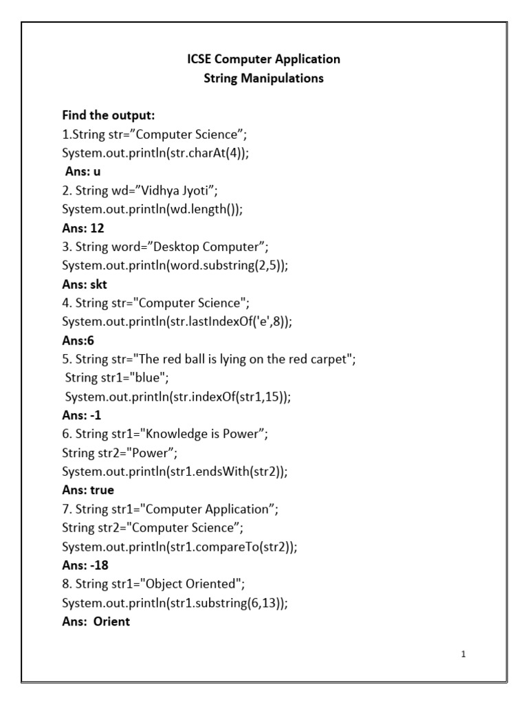 String-Manipulations Output2020 | PDF | Computer Programming | Computing