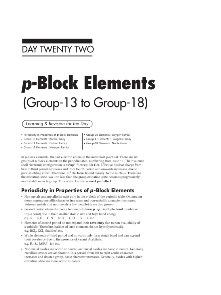 P Block | PDF | Periodic Table | Silicate
