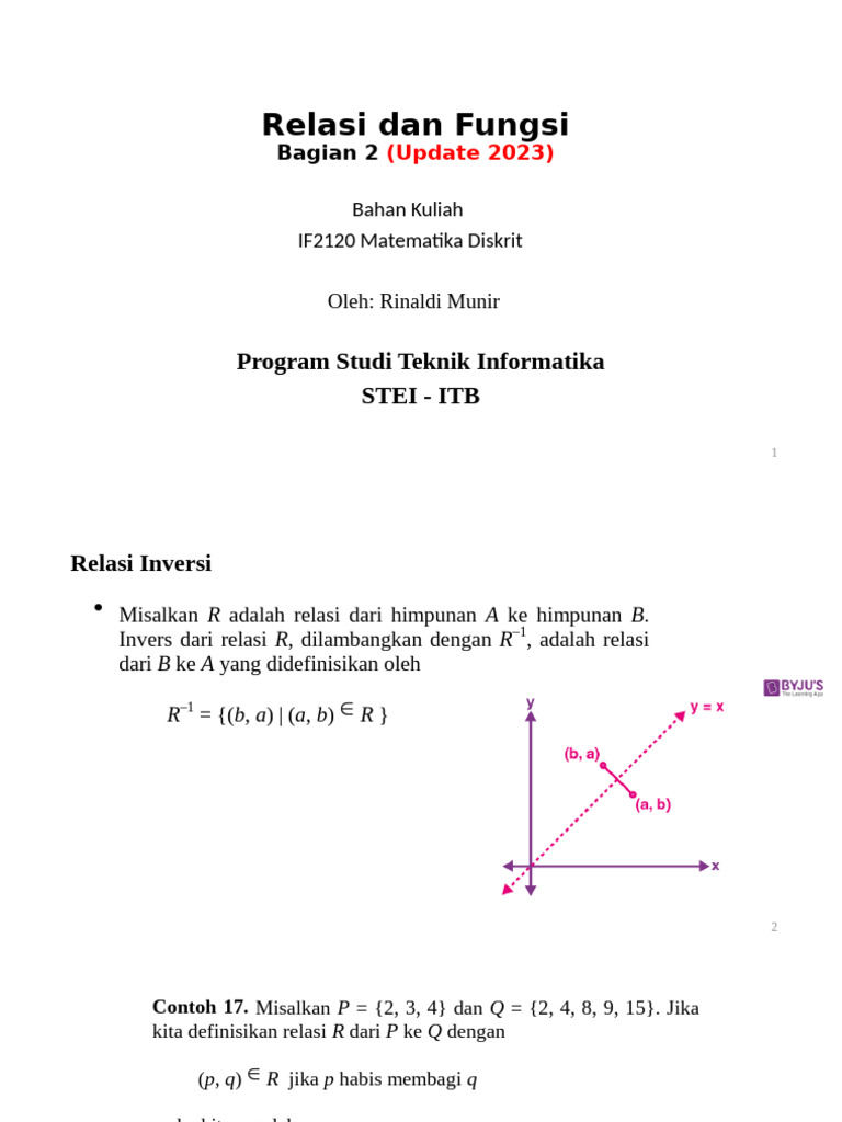 05 Relasi Dan Fungsi Bagian2 (2023) | PDF
