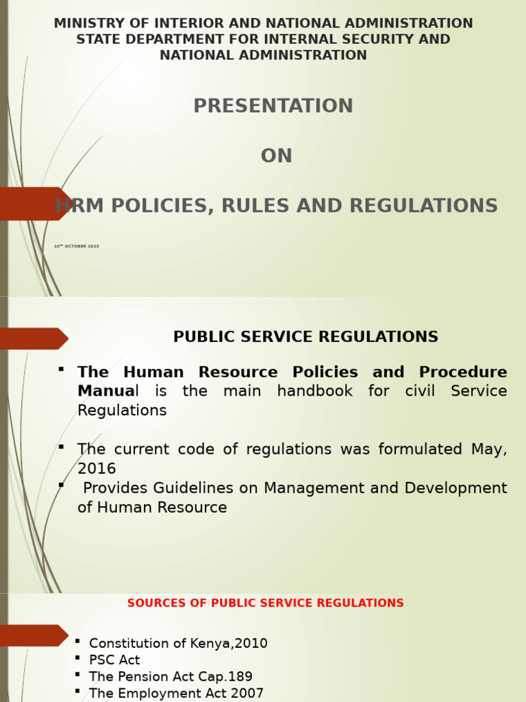 HRM Policies and Regulations Overview | PDF | Human Resource Management ...