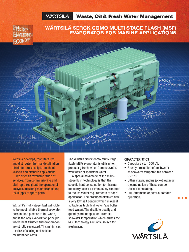 Brochure o Water Fresh Evaporator MSF | PDF | Desalination | Thermodynamics