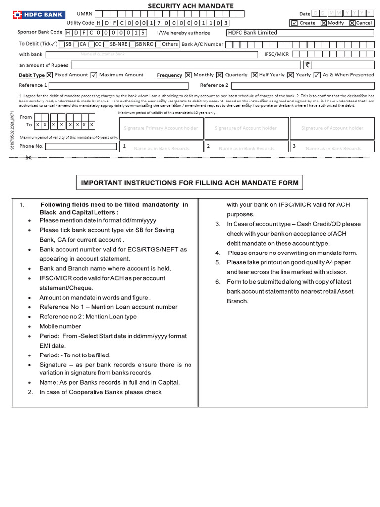 Bank Mandate Authorization Form | PDF | Banking | Financial Services