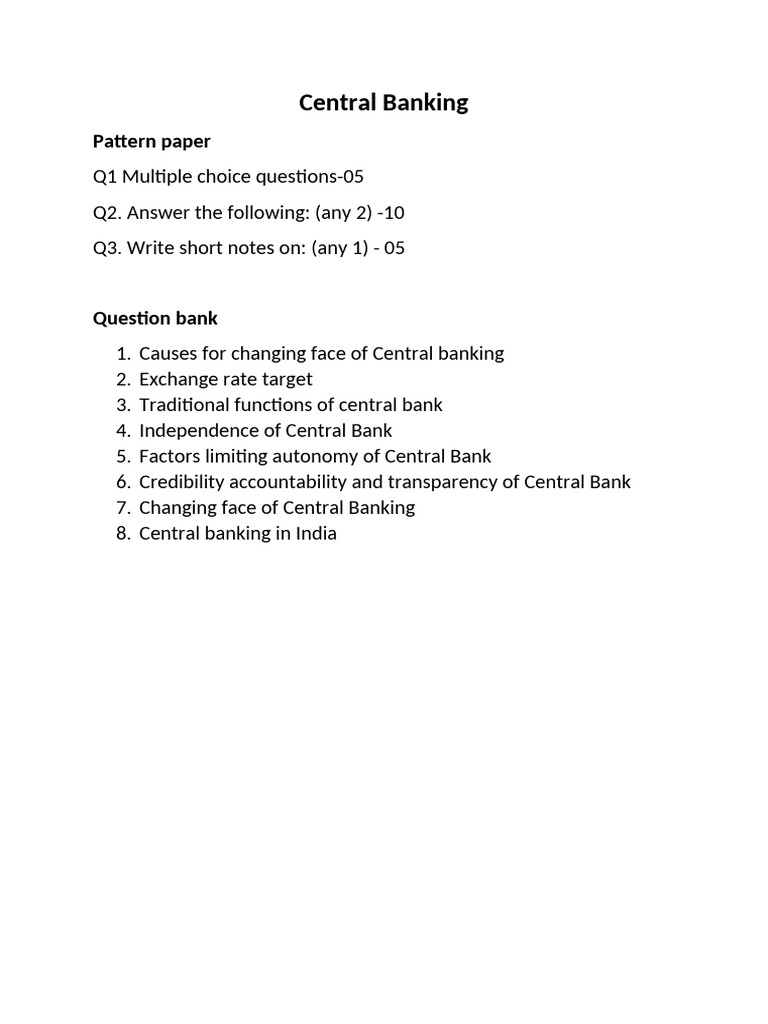 Central Banking | PDF