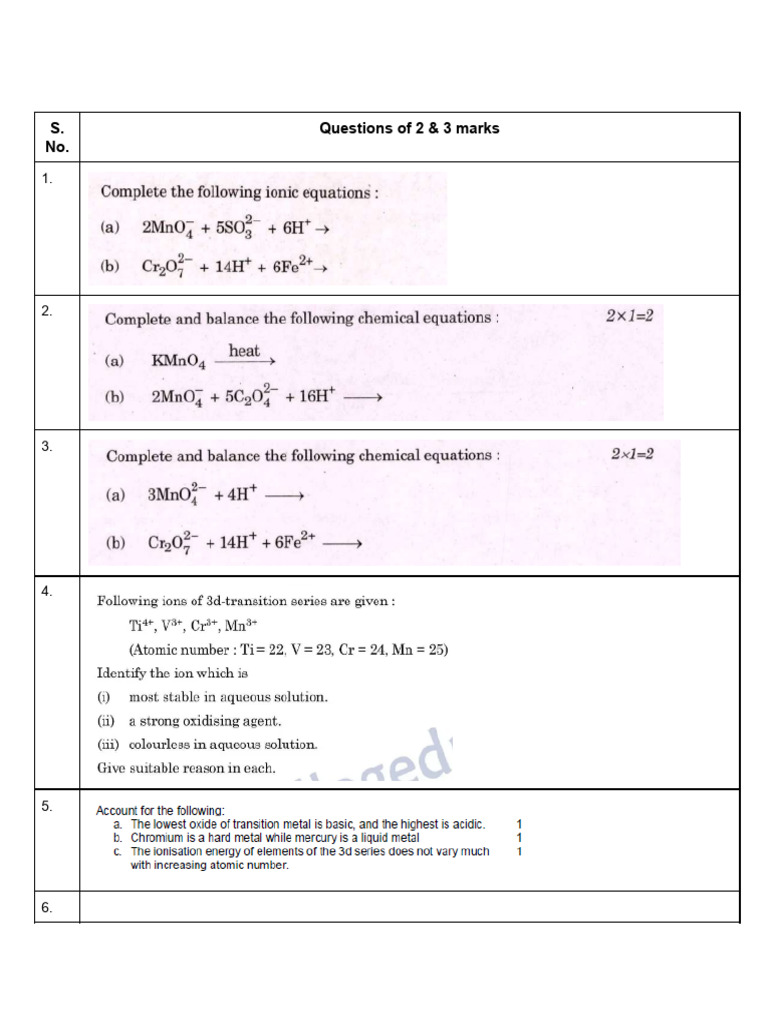 D & F Block 2 & 3 Marks | PDF