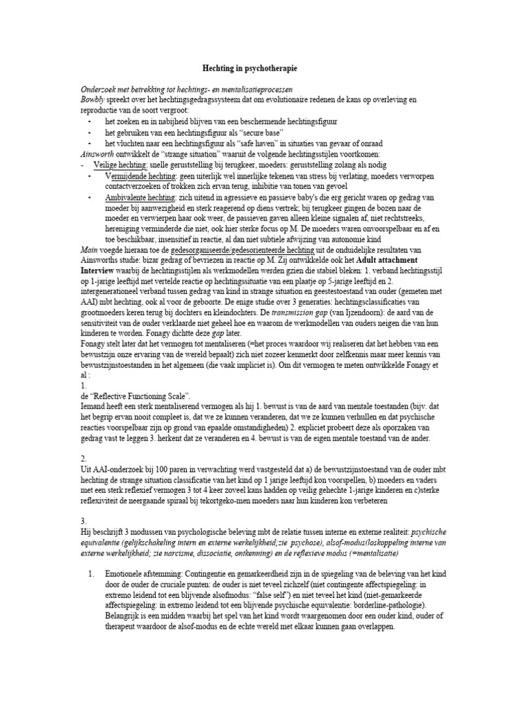 Hechting en Mentalisatie Kopie | PDF