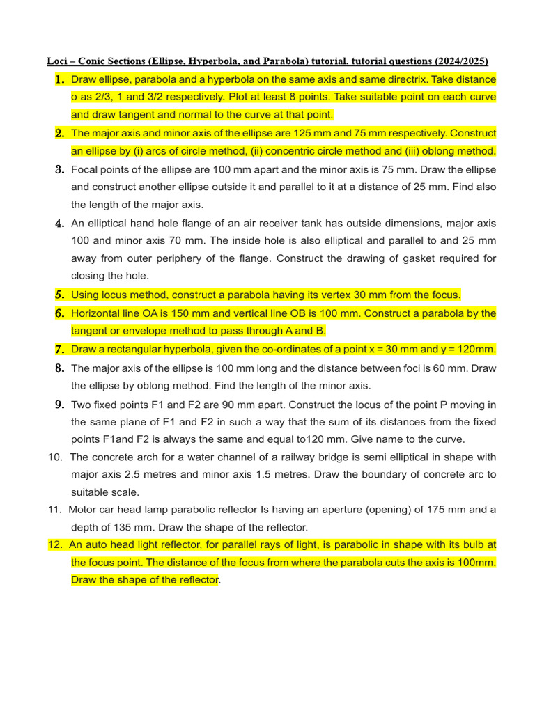 Loci – Conic Sections (Ellipse, Hyperbola, and Parabola) tutorial ...