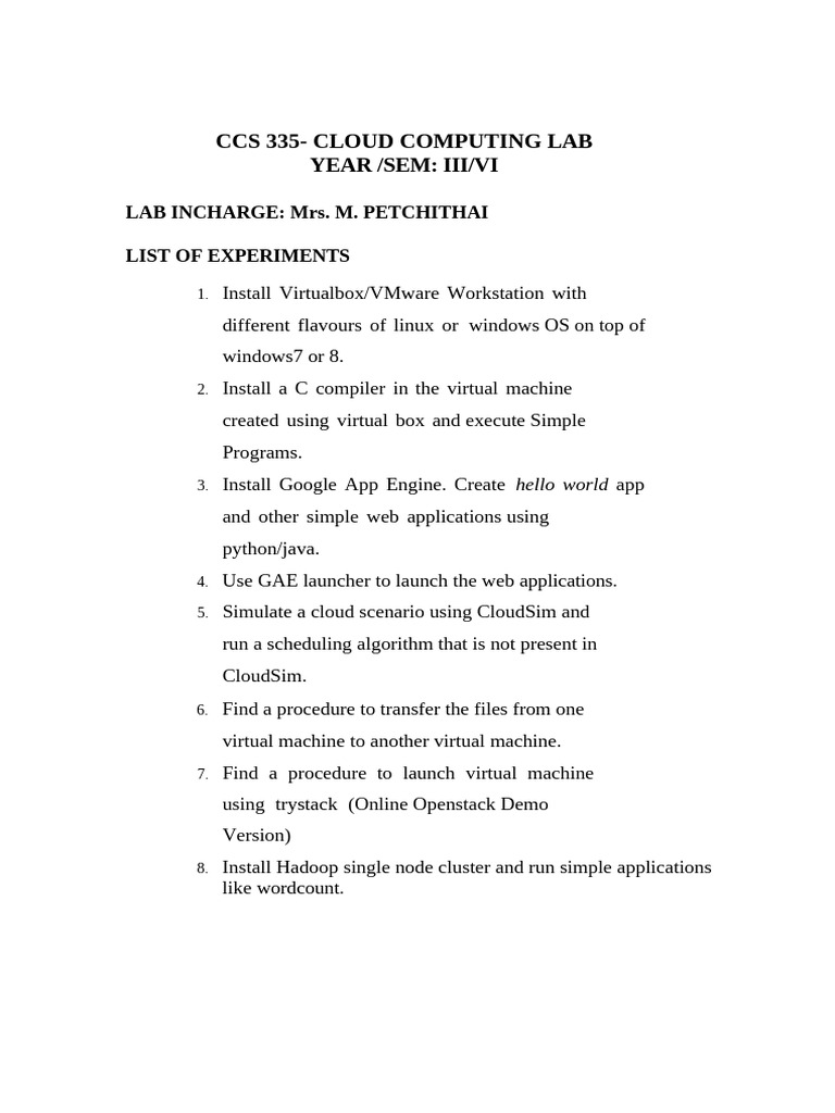 CCS 335 Cloud Lab | PDF