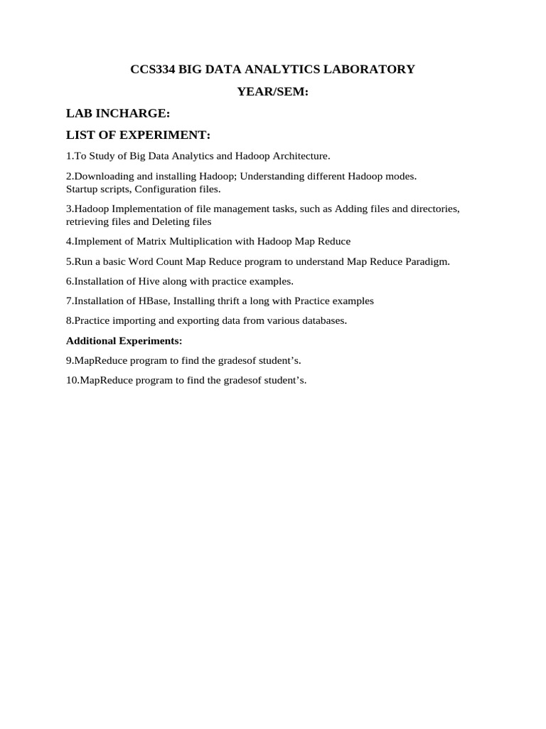 CCS334 Big Data Lab | PDF
