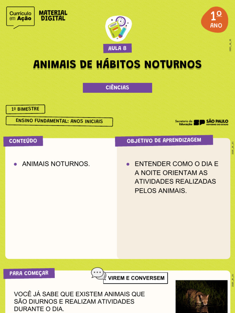 Animais Noturnos: Hábitos e Características | PDF | Predação | Caça