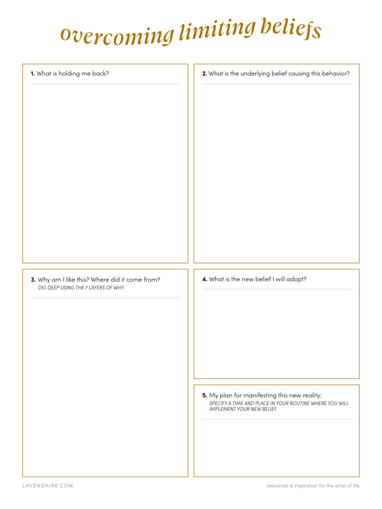 Overcoming-Limiting-Beliefs-Worksheet | PDF | Cognition | Psychological ... Overcoming-Limiting-Beliefs-Worksheet | PDF | Cognition | Psychological ...