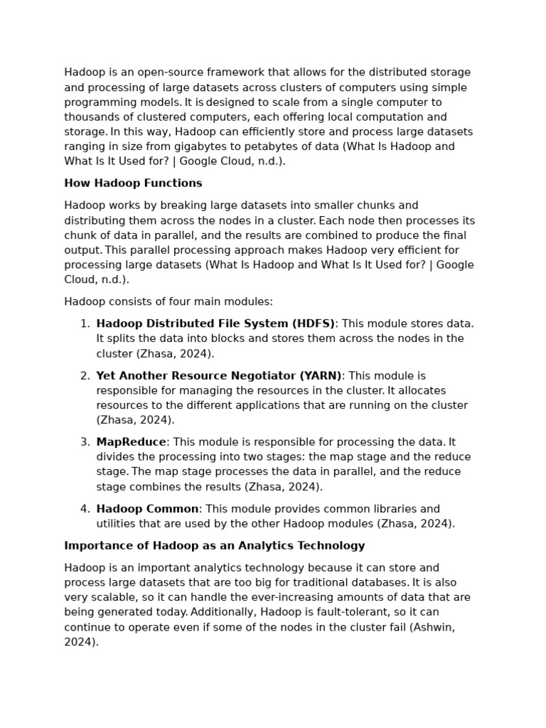 CS 4407 Discussion Forum Unit 2 | PDF | Apache Hadoop | Distributed Computing Architecture