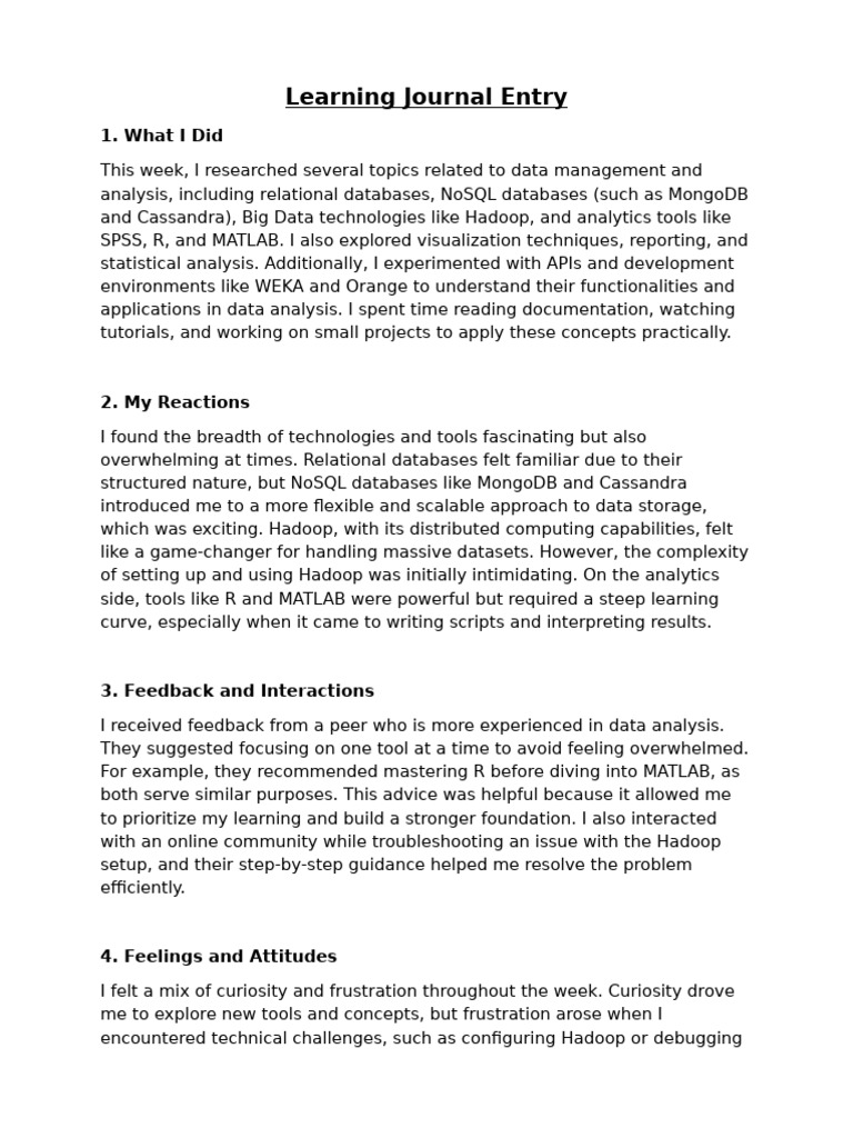 CS 4407 Learning Journal Unit 2 | PDF | No Sql | Databases