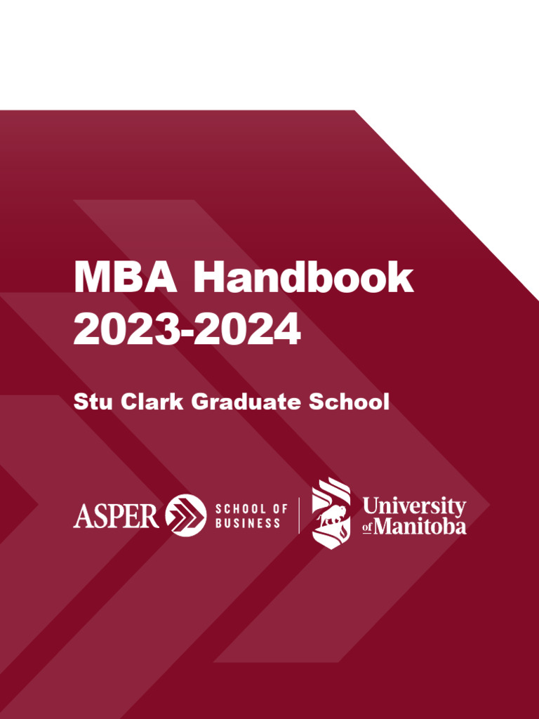 Asper MBA Student Handbook | PDF | Master Of Business Administration ...