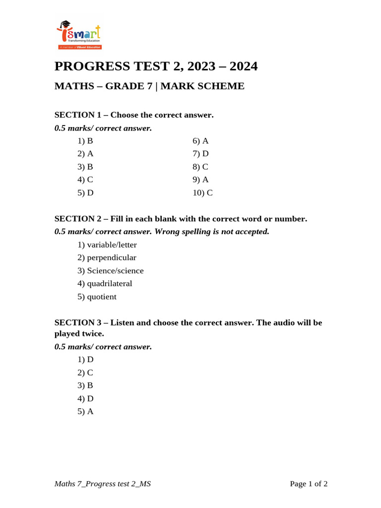 2324 SEM2 WT M7 Official Key | PDF