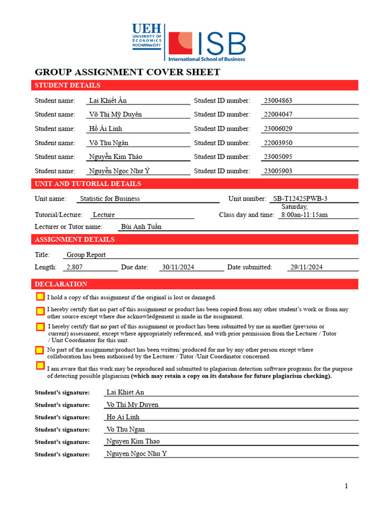 Group 7 - Statistic For Business - Group Report-1 | PDF | Quartile ...
