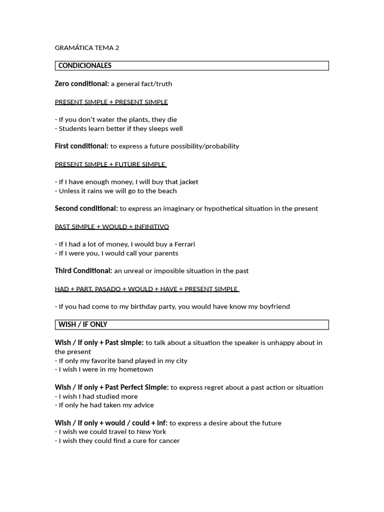 GRAMÁTICA TEMA 2 | PDF