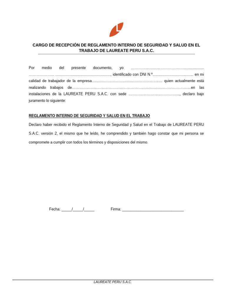 Cargo de Recepción RISST | PDF