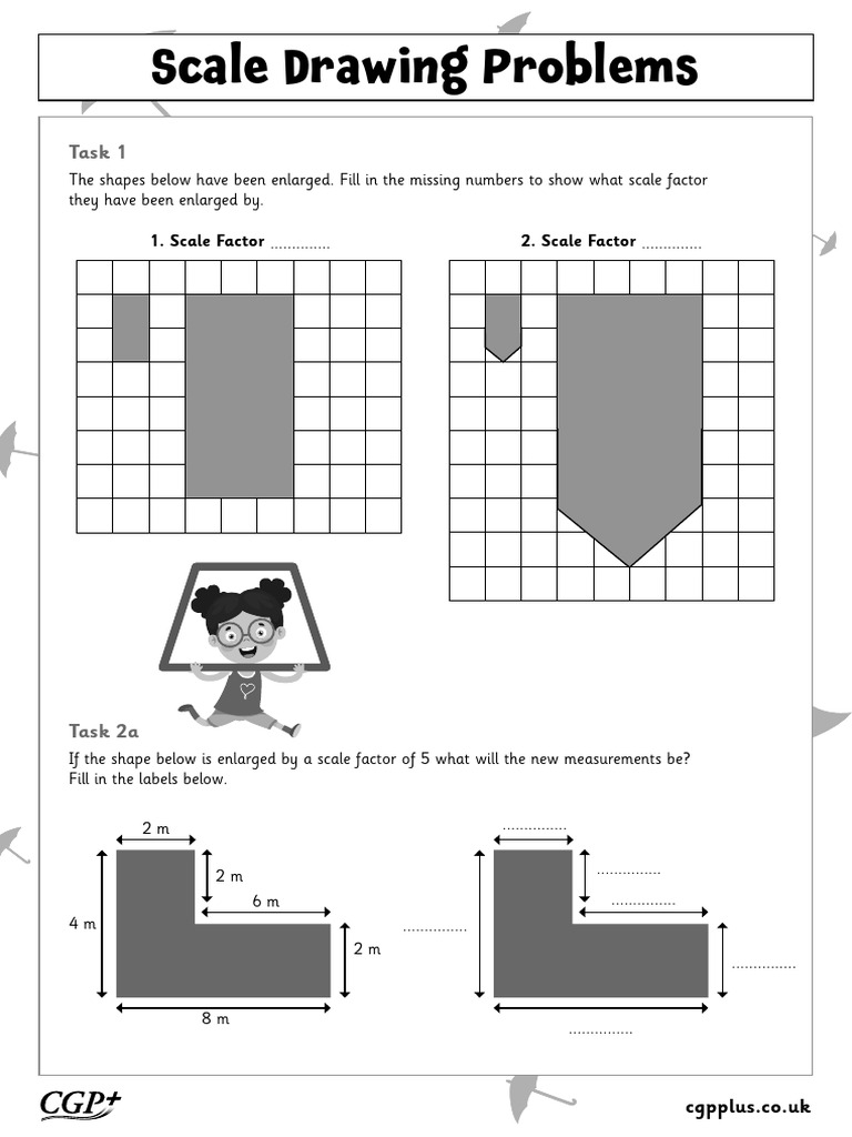 Scale Drawings Problem Solving (Year 6) Black & White | PDF | Geometry ...