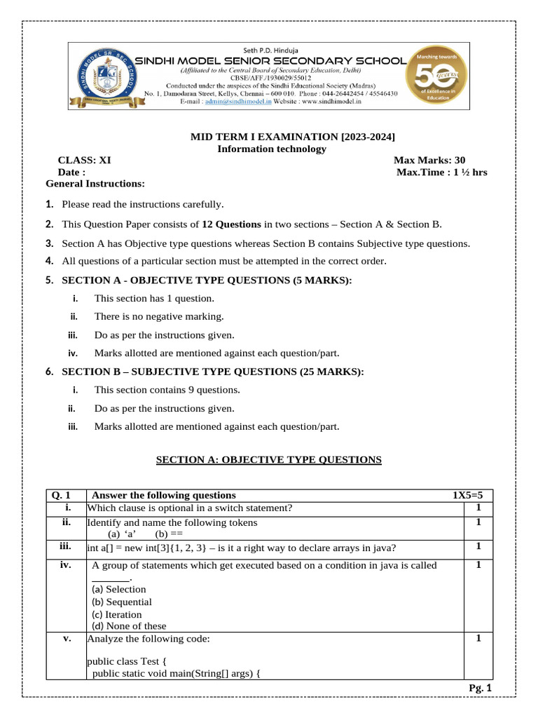 802_INFORMATION_TECHNOLOGY- Class 11 | PDF | Programming Paradigms | Computer Science