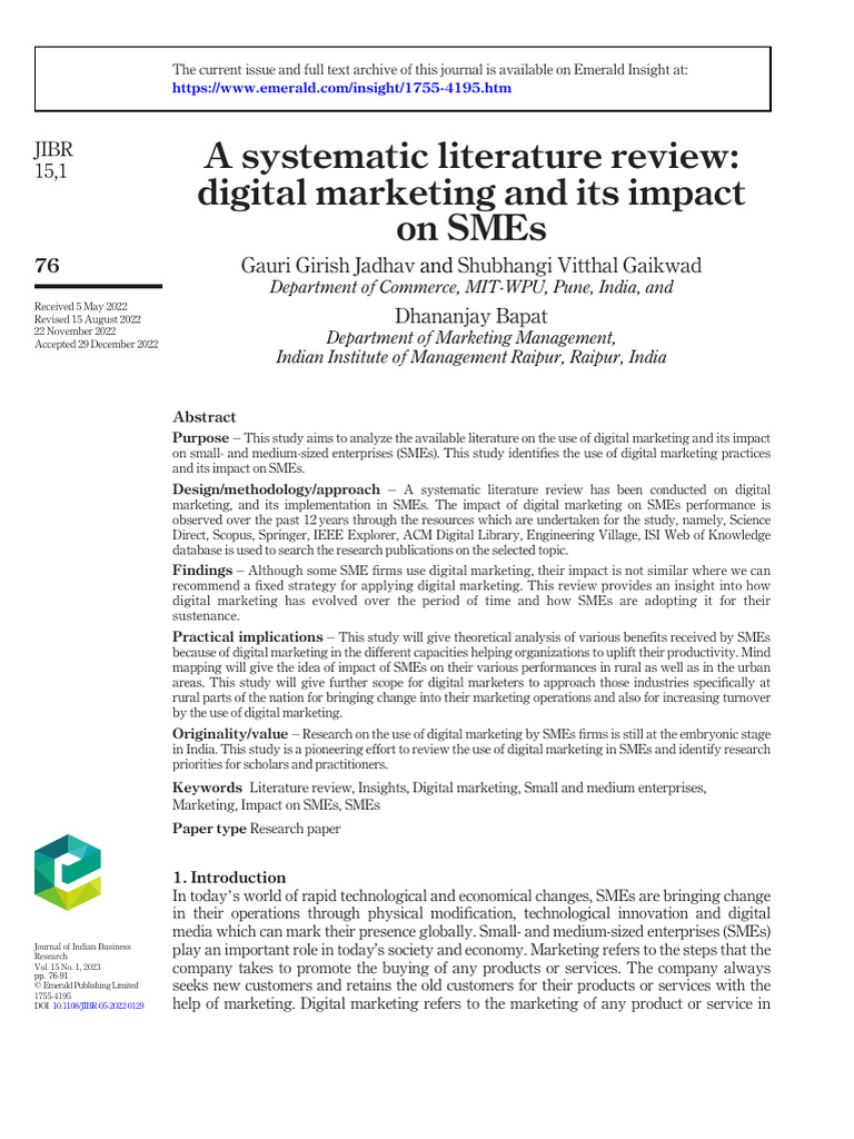 Article-Digital Marketing and Small Business - Article | PDF | Digital ...