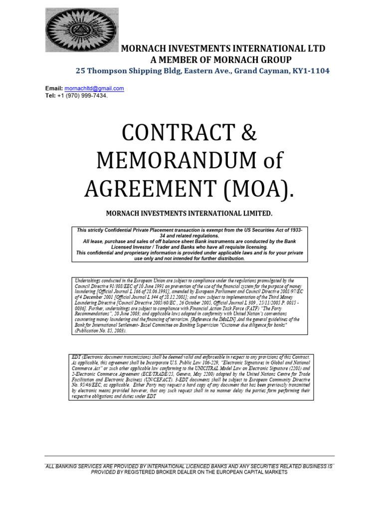 Mornach Int. PGL - Gpi Semi Auto Swift Net Mt103 - Contract | PDF | Banks