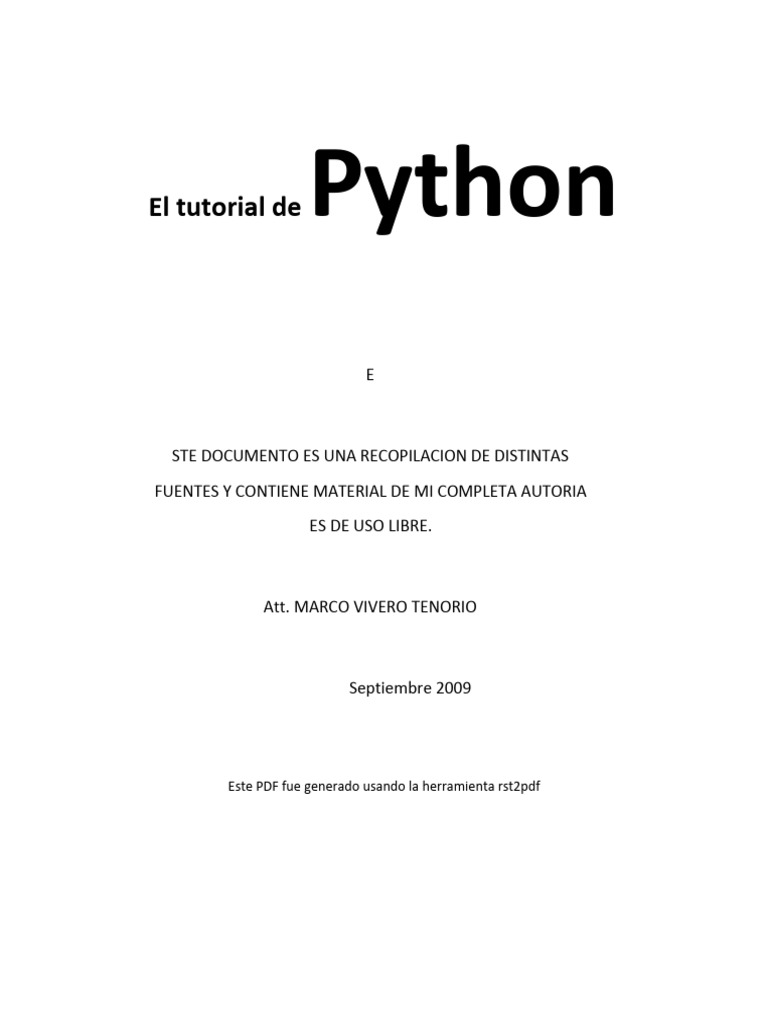 TUTORIAL_PYTON | PDF | Python (lenguaje de programación) | Interfaz de línea de comando
