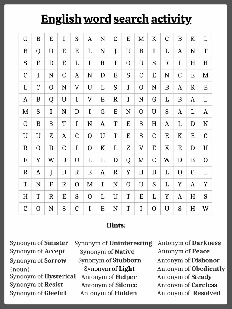 English Word Maze Activity | PDF