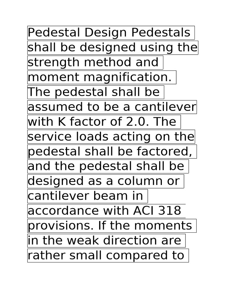 ACI 318 Pedestal Design Guidelines | PDF