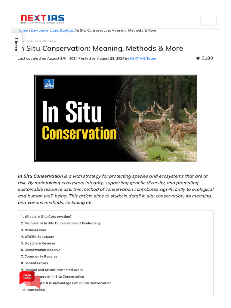 In Situ Conservation_ Meaning, Methods, Advantages & More | PDF ...