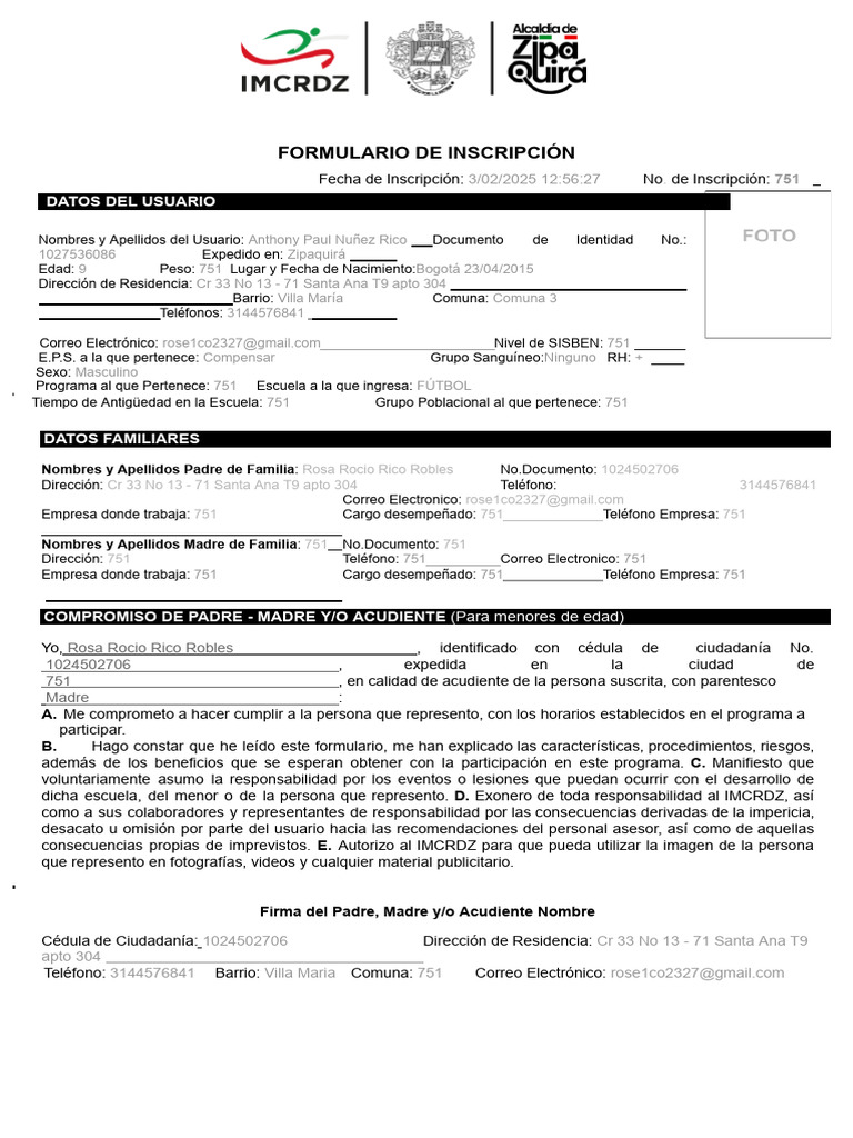 Inscripcion 1027536086 2025 | PDF