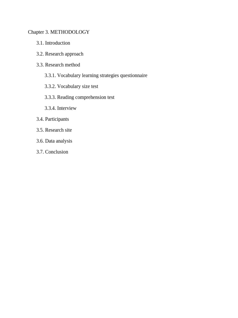 CHAPTER 3 METHODOLOGY | PDF | Methodology | Vocabulary