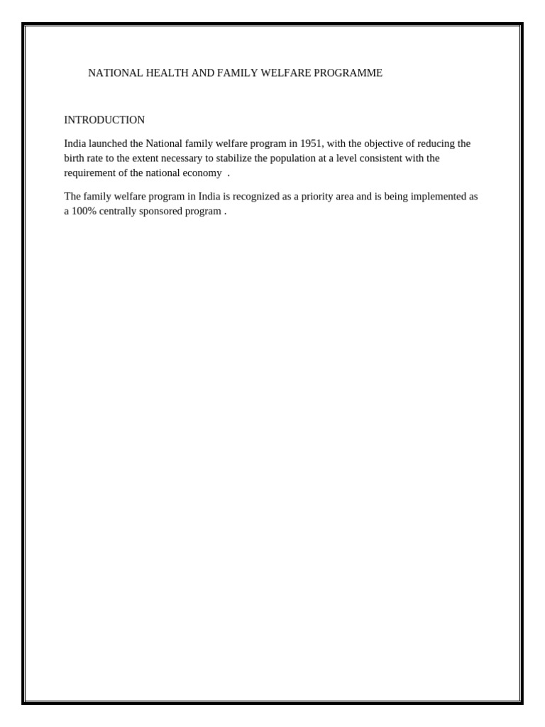 India Family Welfare Program Overview | PDF
