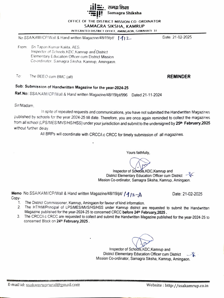 Reminder for Handwritten Magazine Submission | PDF