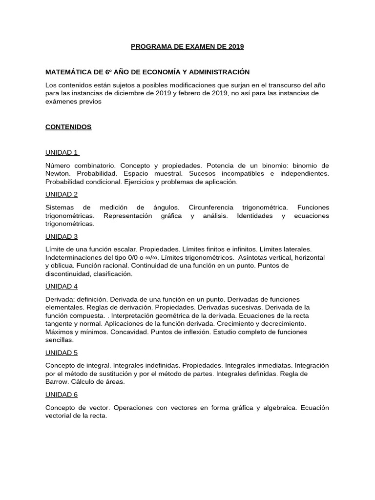 Programa Matematica | PDF