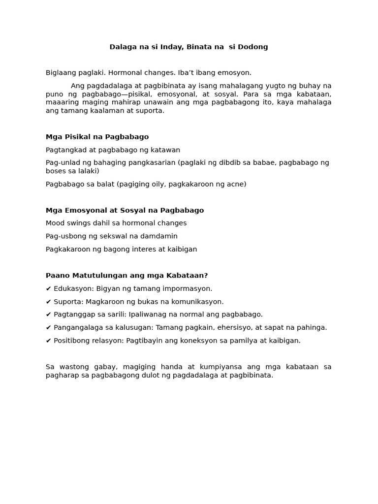Dalaga Na Si Inday | PDF