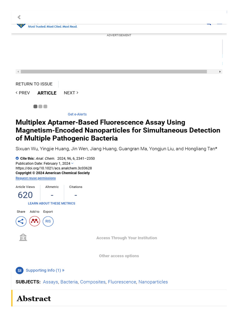 Multiplex Aptamer-Based Fluorescence Assay Using Magnetism-Encoded Nanoparticles For ...