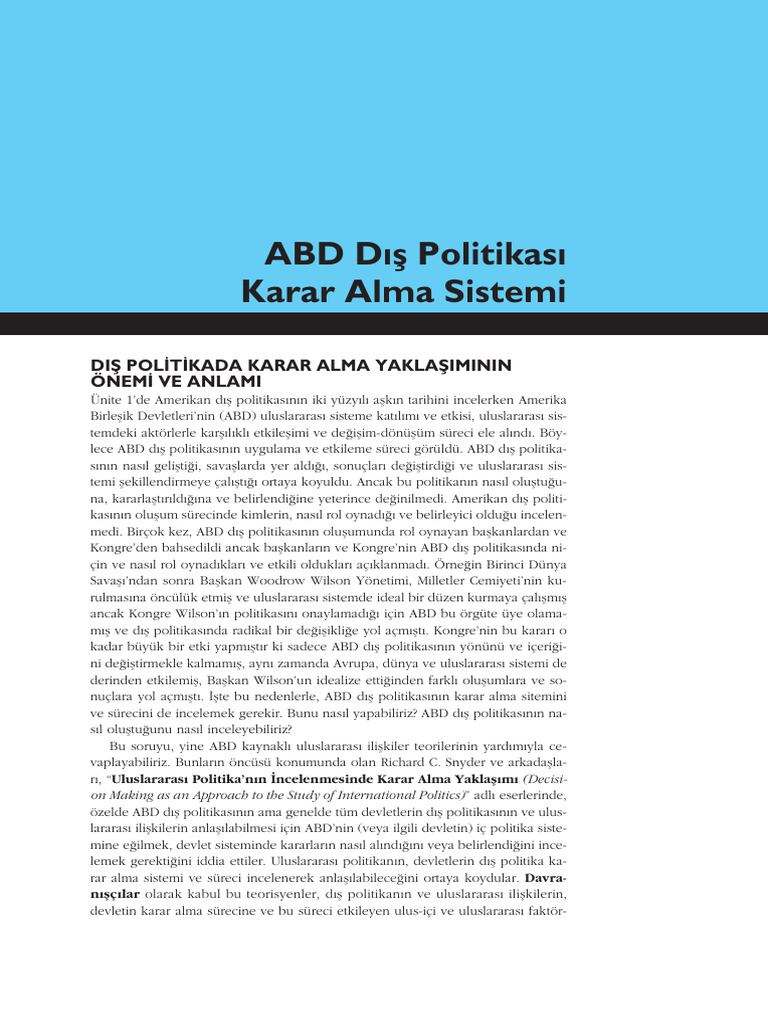 Abd Dış Politikası Karar Alma Sistemi | PDF