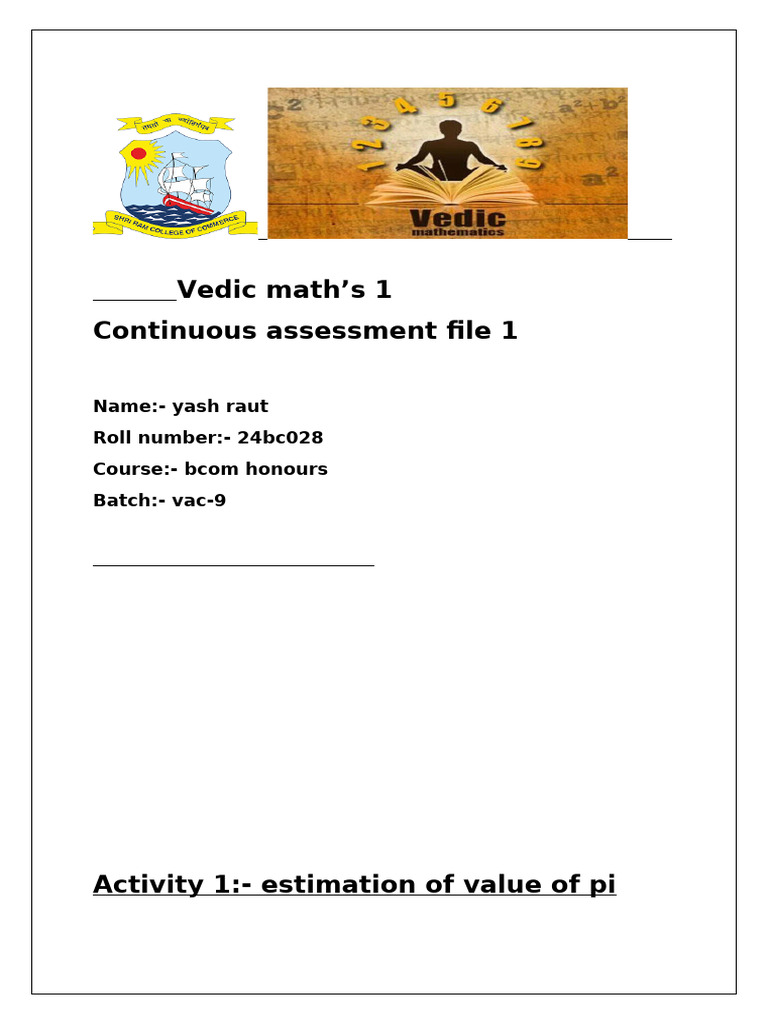 Vedic Math | PDF