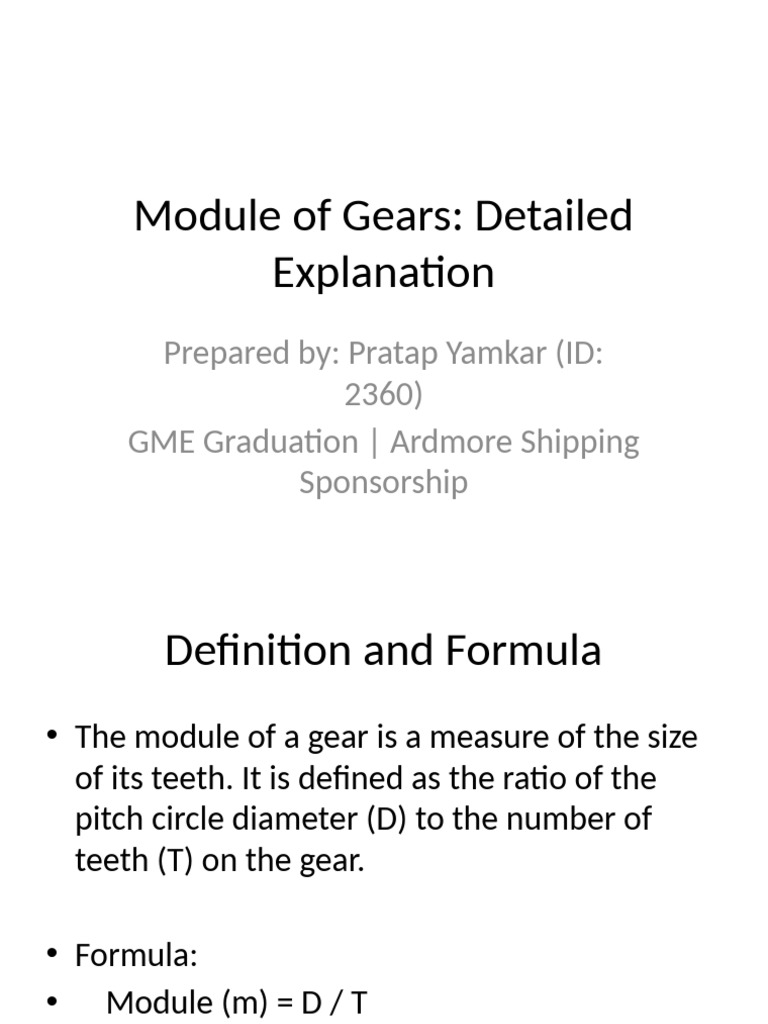 Module_of_Gears_Presentation_Pratap_Yamkar | PDF