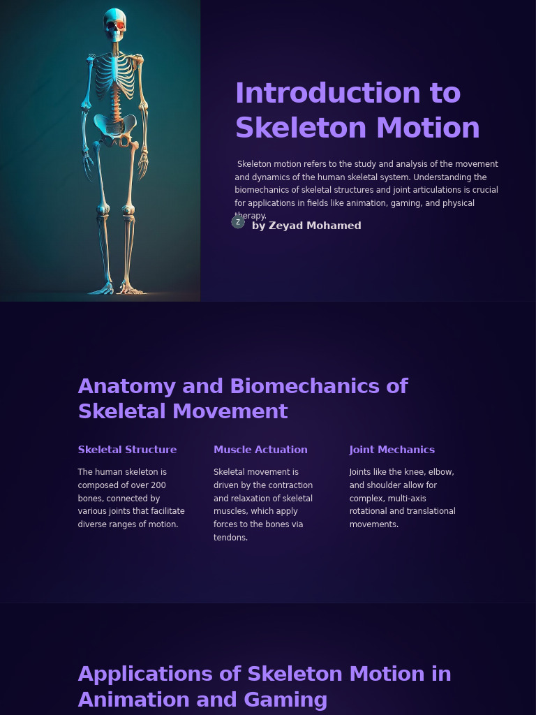 Introduction To Skeleton Motion | PDF | Skeleton | Biomechanics