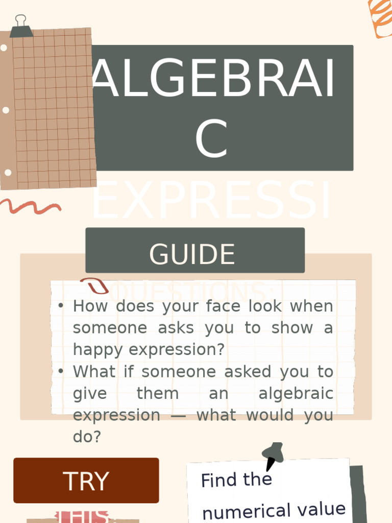 Lesson 1.1 - Introduction To An Algebraic Expression | PDF | Polynomial ...